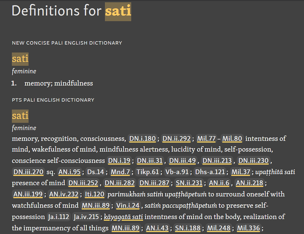 SuttaCentral Dictionary PTS citations now link to suttas - SuttaCentral ...