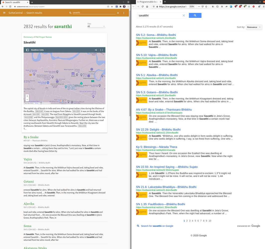 Google search for SuttaCentral - dev - Discuss & Discover