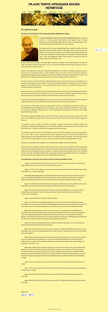 Venerable Pa-Auk's Samatha Teacher? - The Watercooler - Discuss & Discover